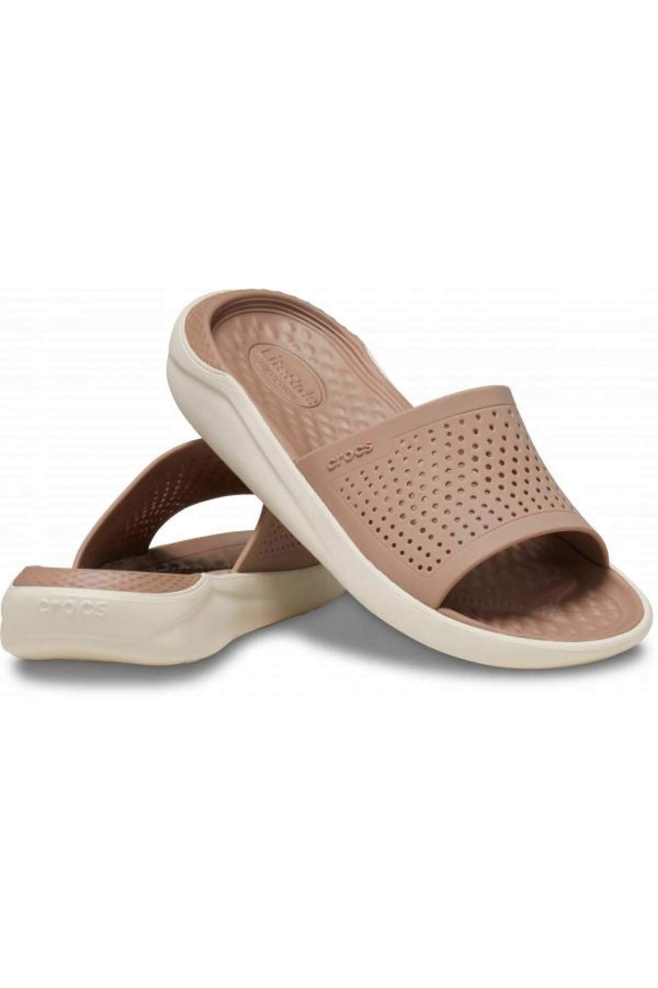 Papuci Femei, Crocs, Literide 205183 Slide, Maro, 42-43 EU - eMAG.ro