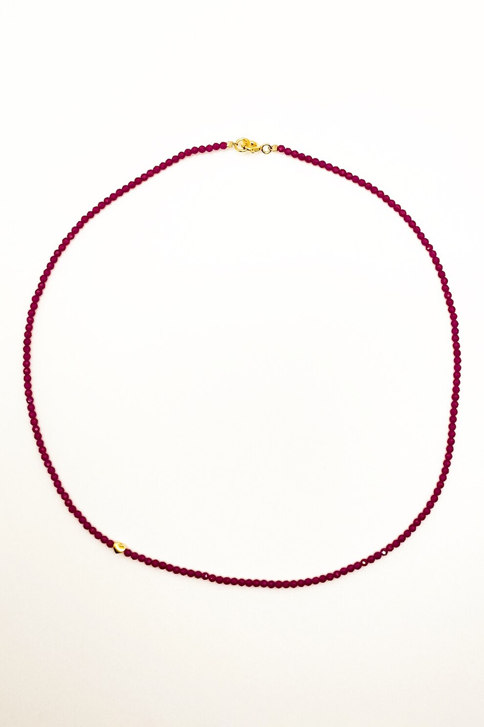Rain Jewelry, Colier din argint 925 placat cu aur de 24K si rubin ...