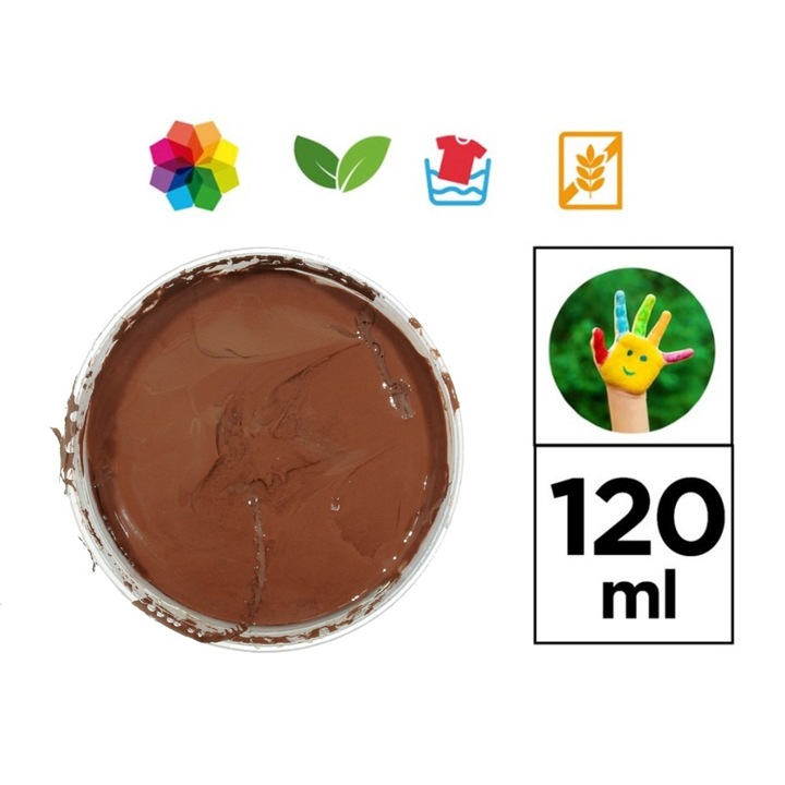 Vopsea Tempera pentru pictura cu degete 120ml MP PP615-, Maro - eMAG.ro