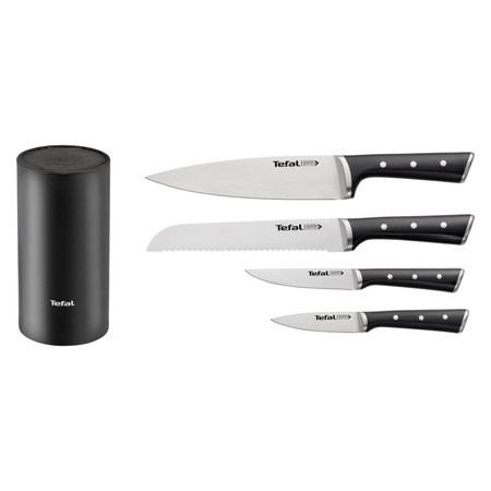Set de 4 cutite cu suport Tefal Ice Force, cutite universale de 20 si ...