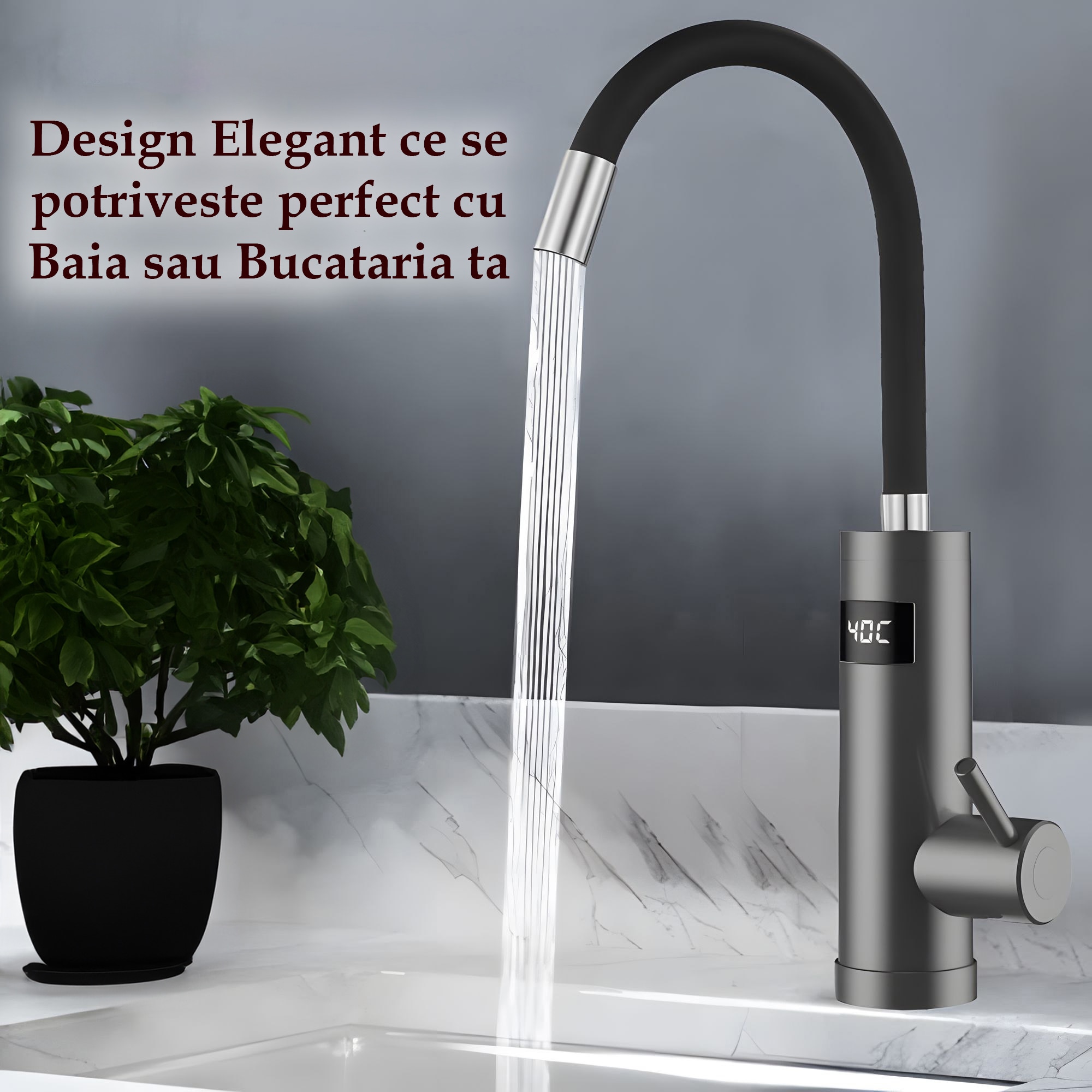 Robinet electric, baterie, instant apa calda, pentru baie, bucatarie ...