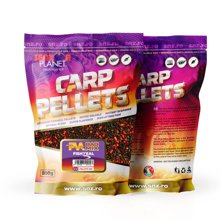 Pelete pentru PVA BAG, MIX, Senzor Planet, Fishmeal, 800g - eMAG.ro