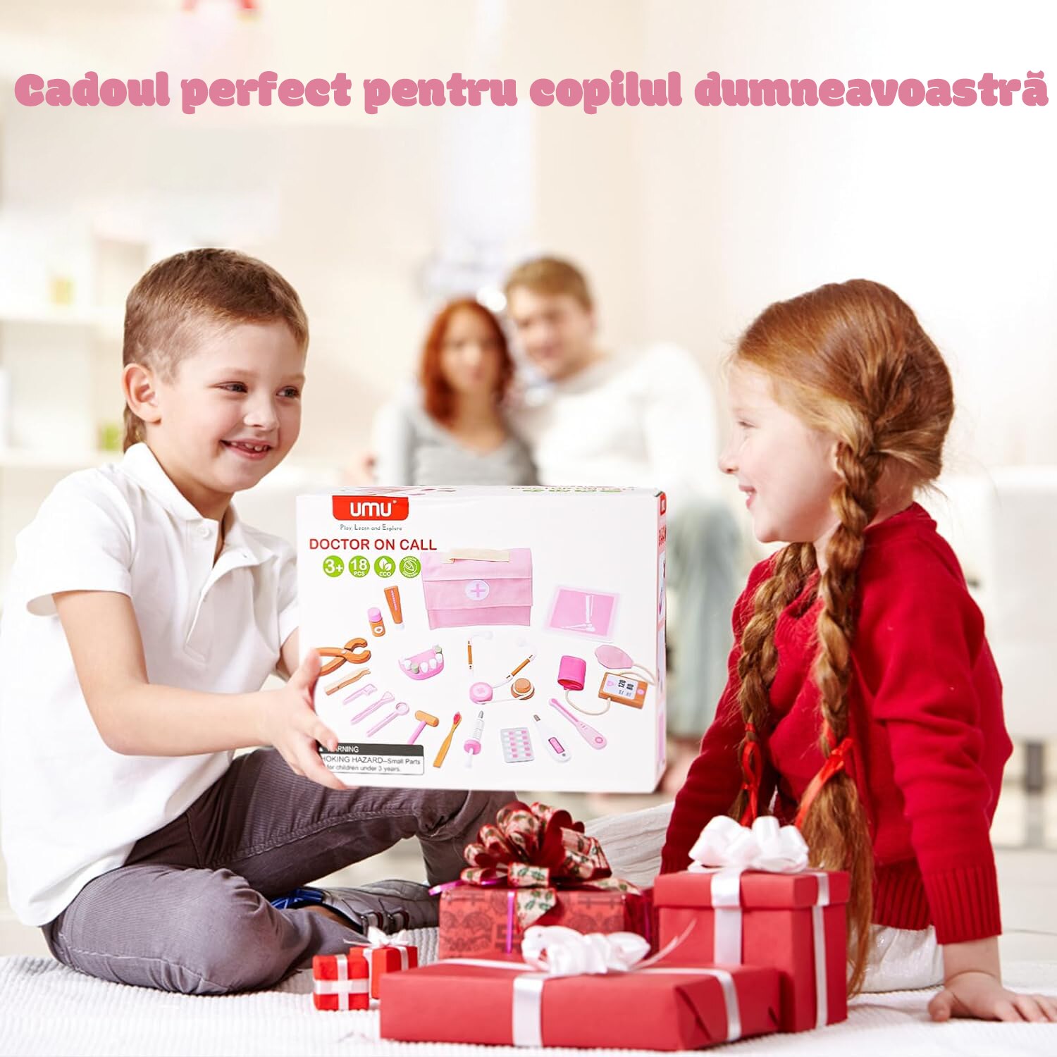 Trusa medicala de Jucarie pentru Copii din Lemn, BYONDSELF®, Include ...