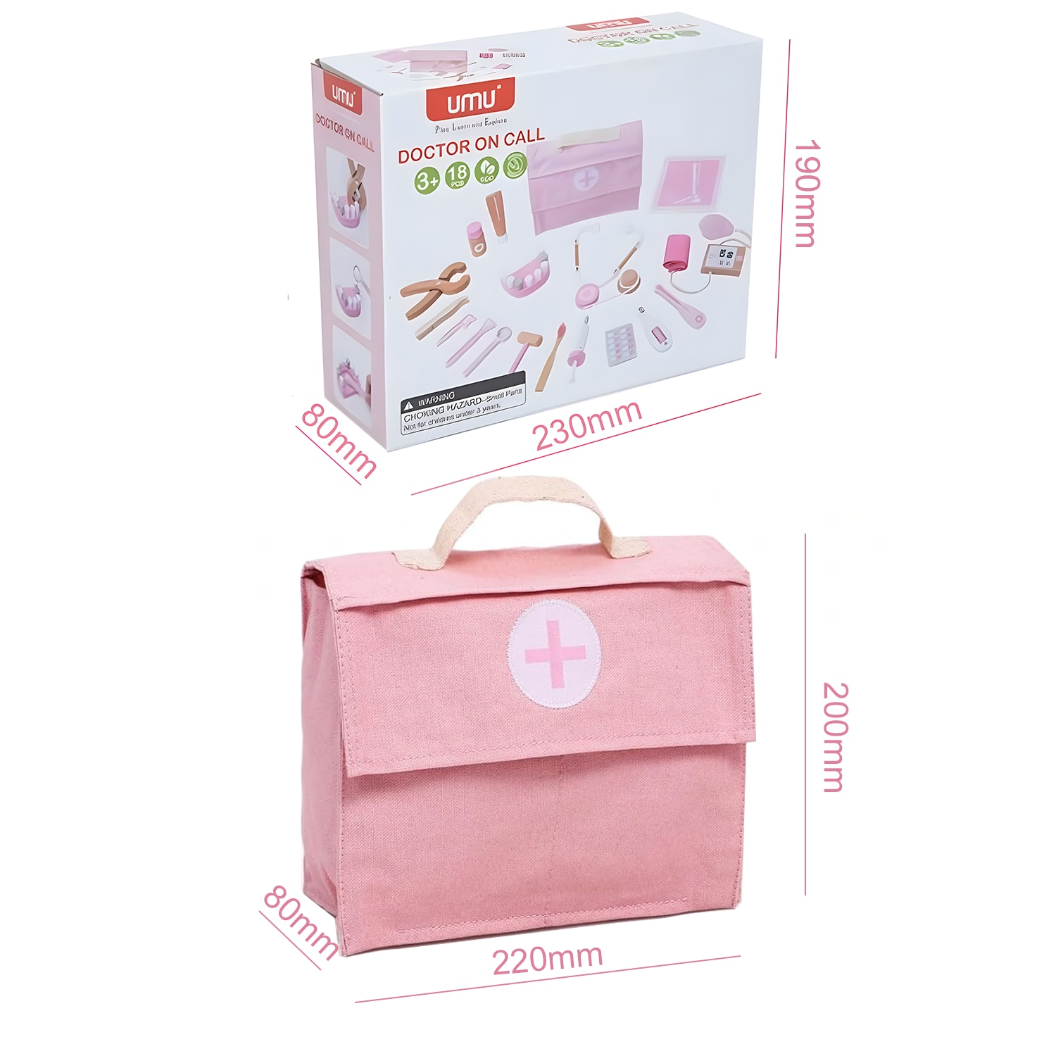Trusa medicala de Jucarie pentru Copii din Lemn, BYONDSELF®, Include ...