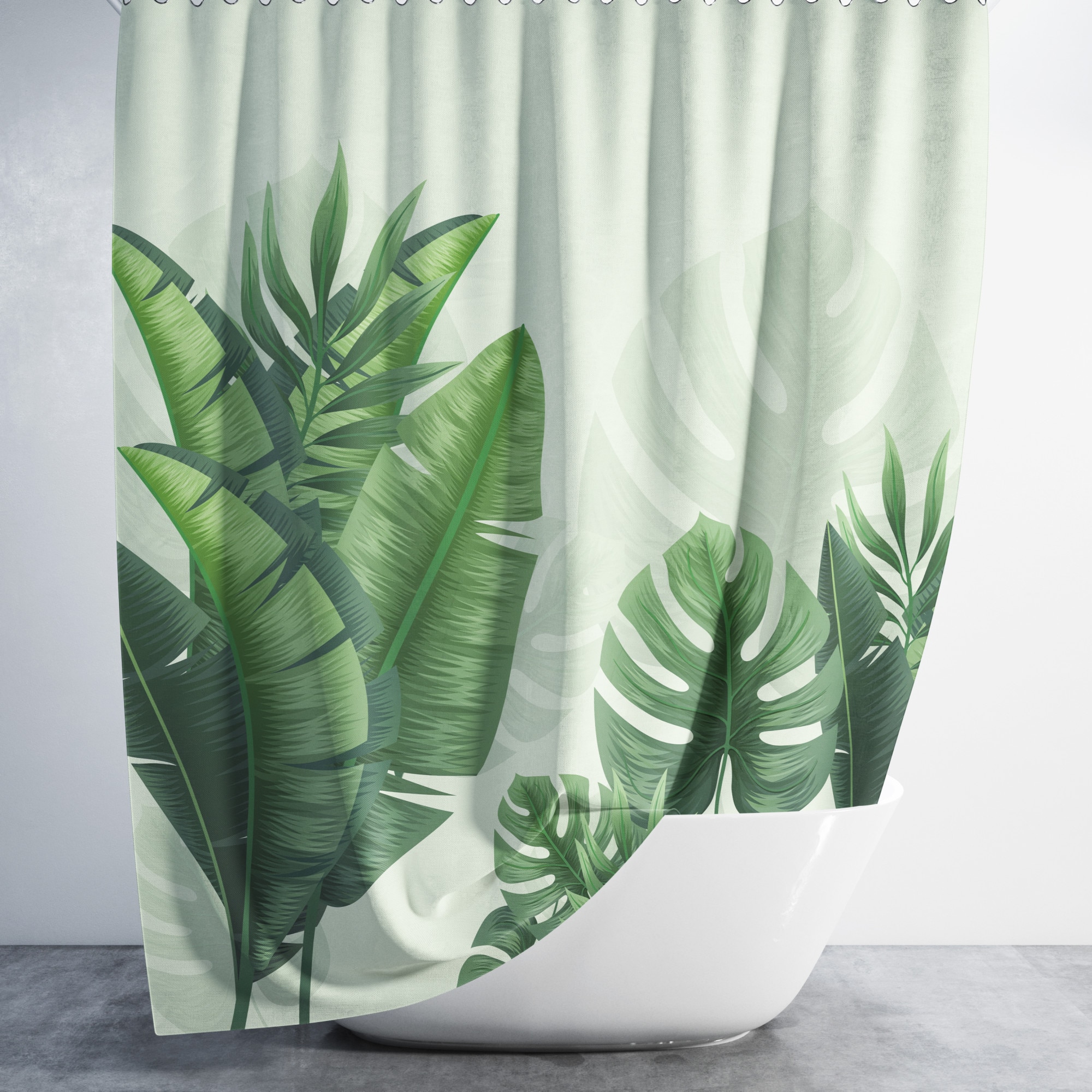 Perdea de dus, Textil, 180 x 200 cm, Verde - eMAG.ro