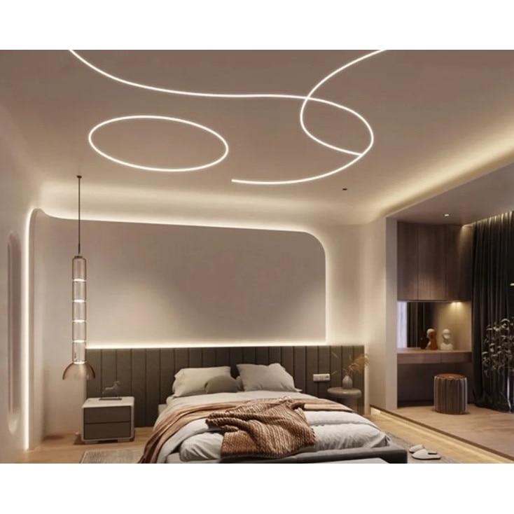 Profil LED aluminiu flexibil incastrat de rigips sau tencuiala lat XL ...