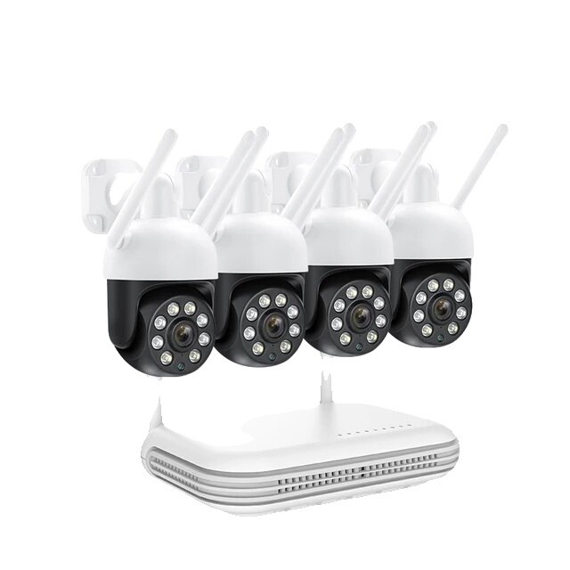 Set Supraveghere Video, Urmarire Automata, Audio Bidirectional, 8CH NVR, 4 Camere 4MP, Viziune ...