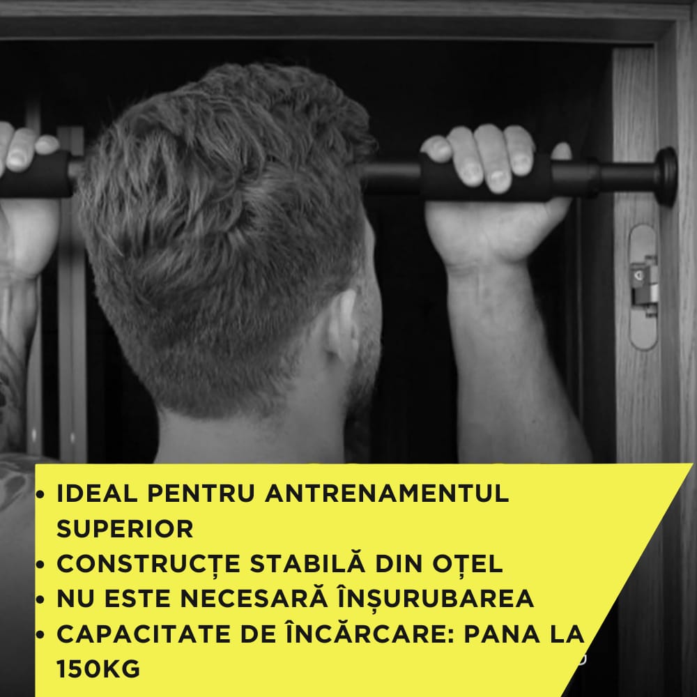 Bara de tractiuni Sportinator, pentru tocul usii, 60-102 cm, Negru ...