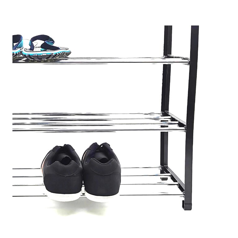 Pantofar din plastic si metal, 4 nivele 50 x 20 cm, negru - eMAG.ro