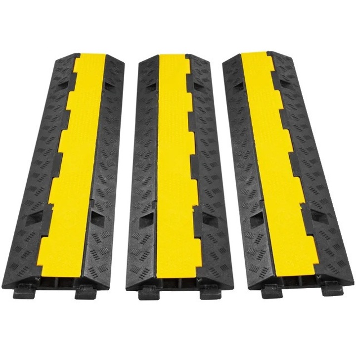 Rampa de protectie pentru cabluri, Vevor, Negru/Galben, 3 buc - eMAG.ro
