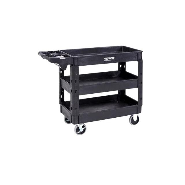 Carucior mobil pentru service, Roti pivotante, 360A°, Negru - eMAG.ro