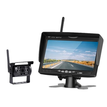 Camera marsarier cu monitor, CMOS IR Night Vision, HD, Wireless, Negru ...