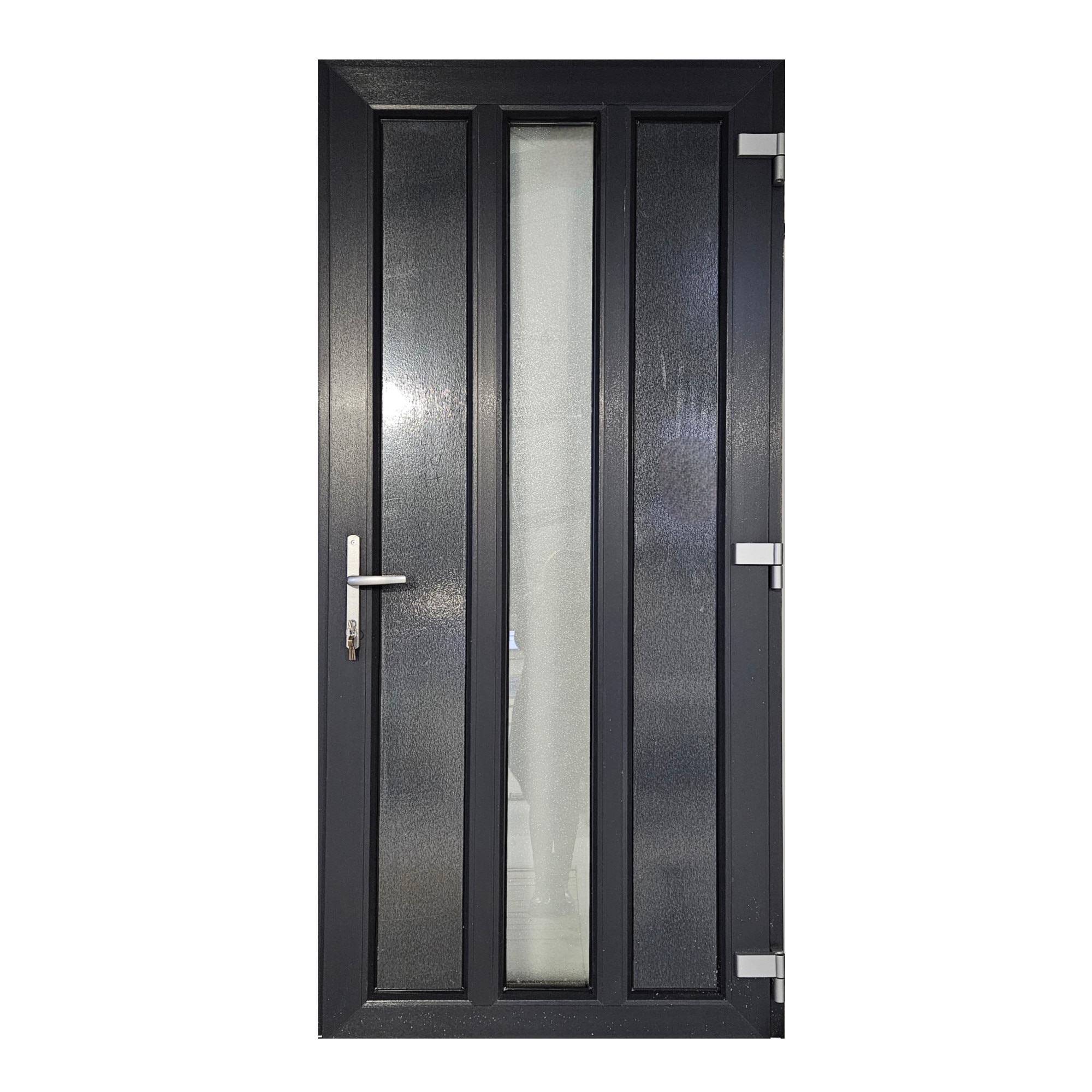 Usa exterior, PVC, cu geam termopan, Trilogy Gri Antracit 90x210 - eMAG.ro