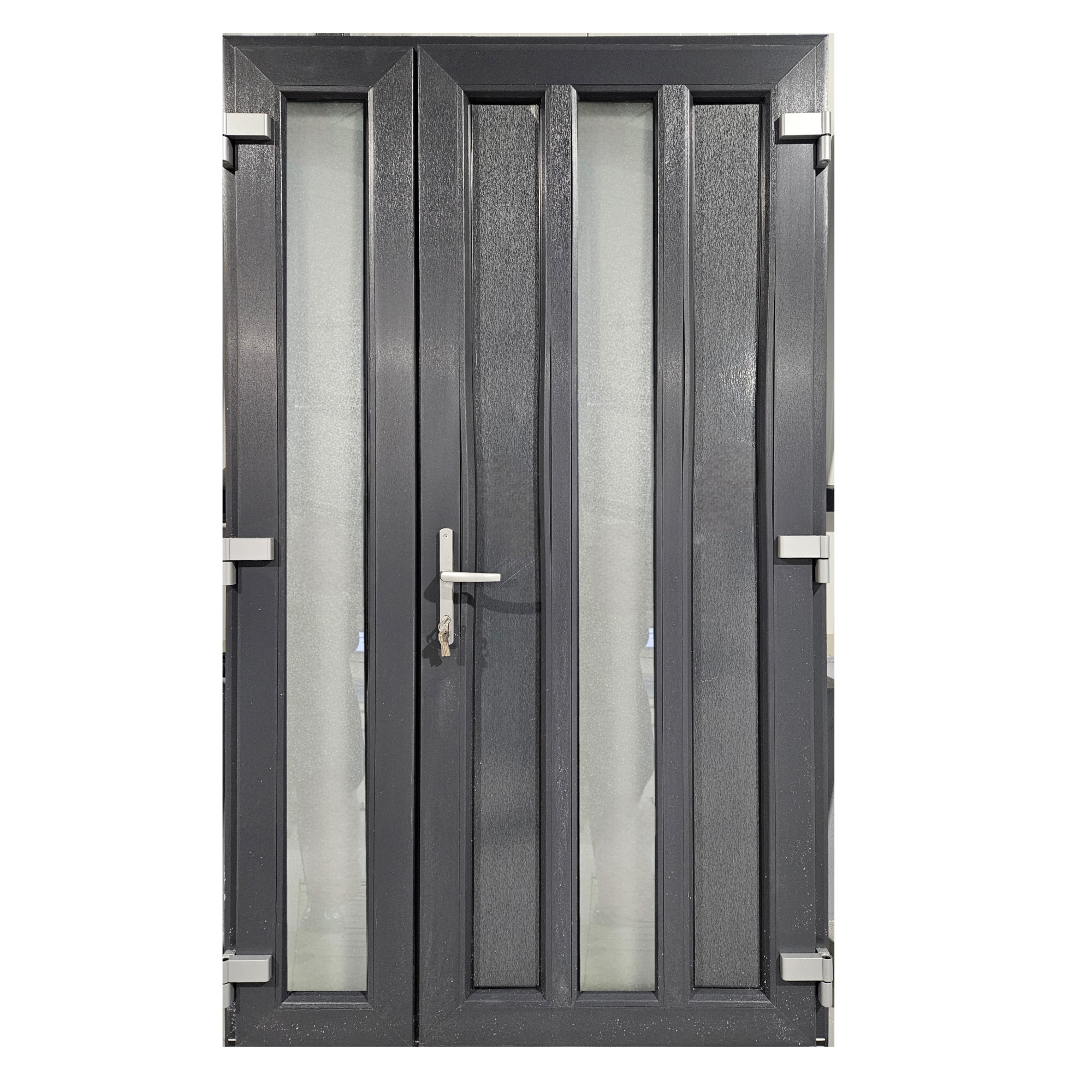 Usa exterior, PVC, cu geam termopan, Trilogy Dubla Gri Antracit 120x200 ...