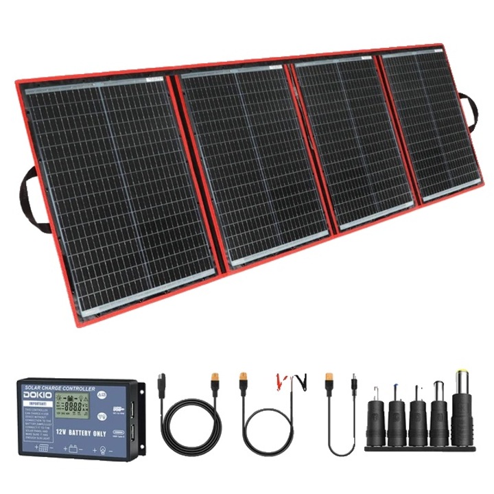 Panou Solar Pliabil Portabil, 200W, 18V 80W, Controller 12V - eMAG.ro