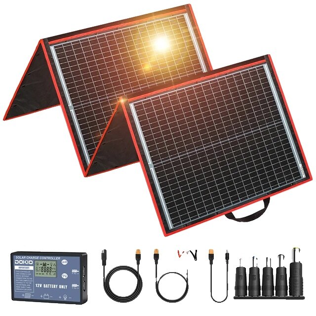 Panou solar portabil pliabil, 160W, 18V 80W, Controller 12V - eMAG.ro