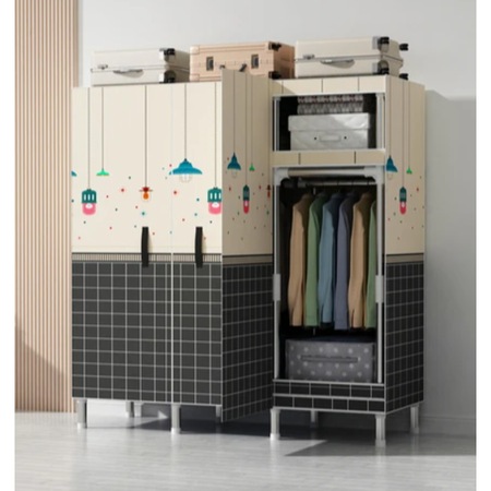 Dulap portabil din panza, 125x45x170cm, multicolor - eMAG.ro