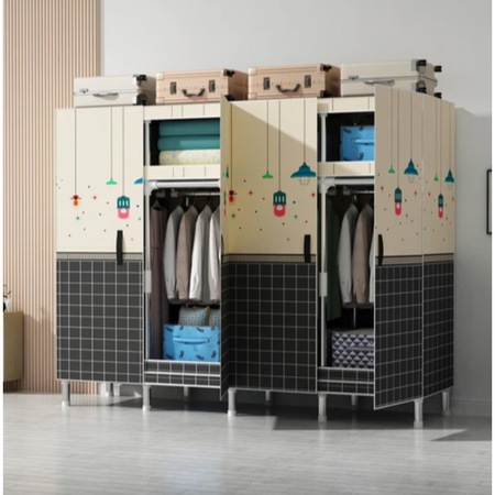 Dulap portabil din panza, 166x45x170cm, lavabil, multicolor - eMAG.ro