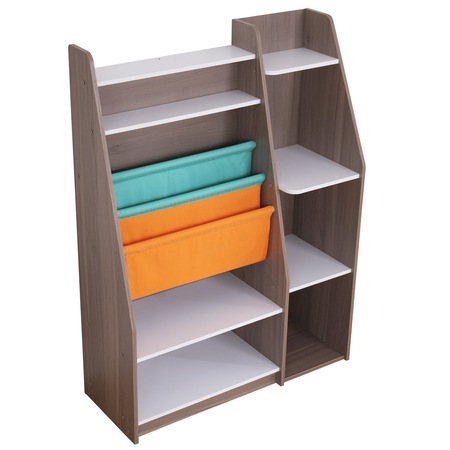 Raft pentru copii, cu organizator pentru carti si reviste - Gray Ash ...