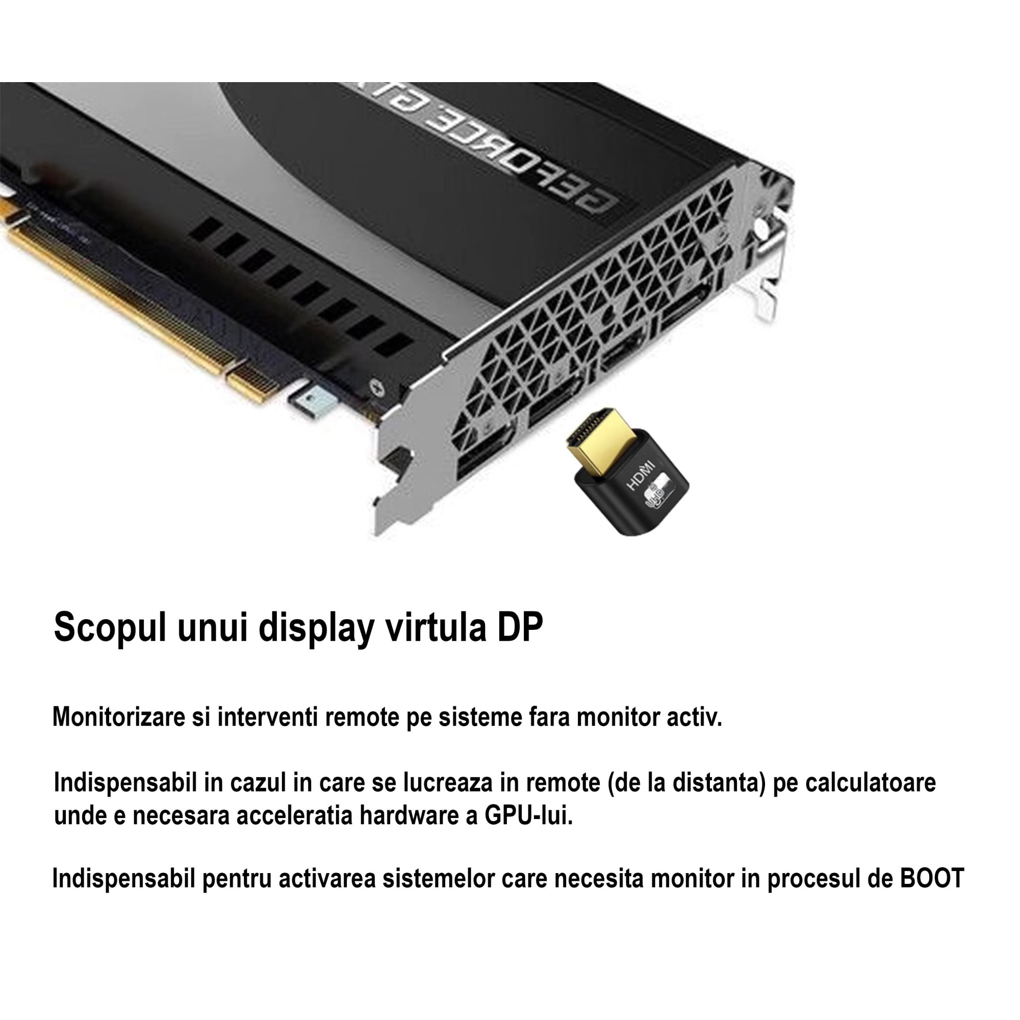 Emulator display virtual DisplayPort 4k pentru remote desktop - eMAG.ro