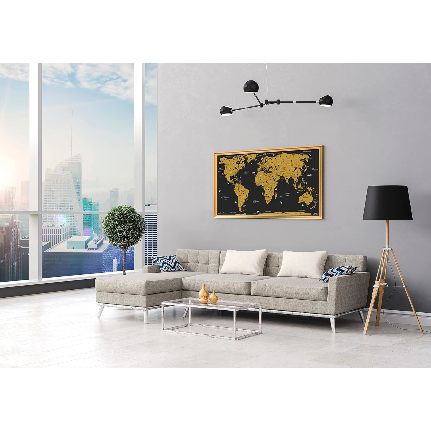 Harta lumii in limba germana, 82x43cm, WIDETA, Hartie groasa de 300 g ...