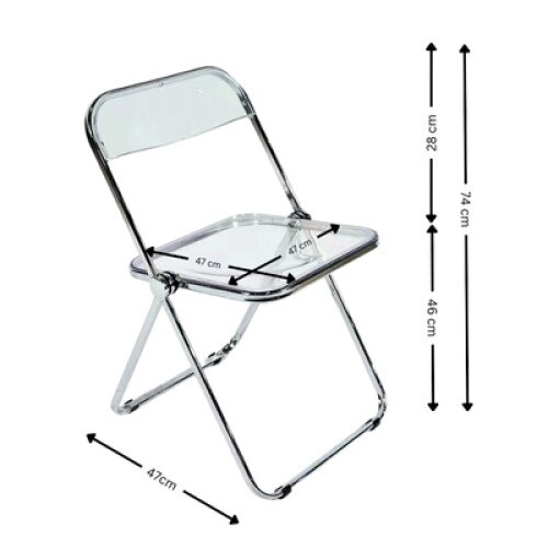 Scaun Pliant PP714, material plastic transparent, 74 x 47 cm - eMAG.ro