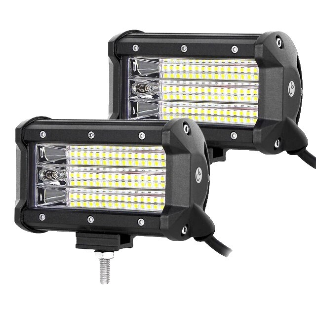 Set 2 proiectoare auto, Aluminiu/Policarbonat/Inox, LED, 135W, 5inch ...