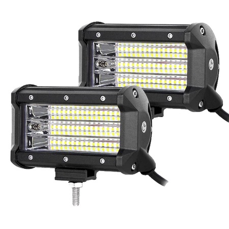 Set 2 proiectoare auto, Aluminiu/Policarbonat/Inox, LED, 135W, 5inch ...