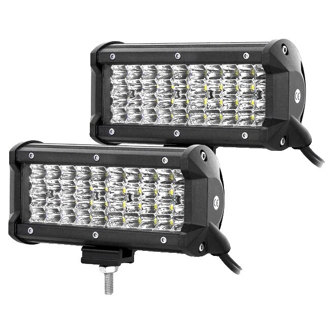 Set 2 proiectoare auto, Aluminiu/Policarbonat/Inox, LED, 120W, 7inch ...