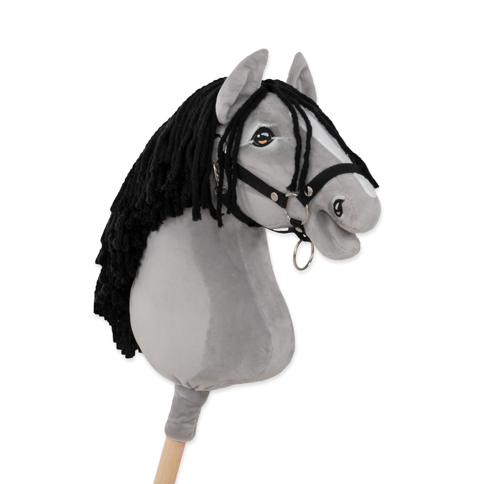 Cal interactiv, Super Hobby Horse, Plus/Lemn, 74 cm, Gri/Negru/Natur ...
