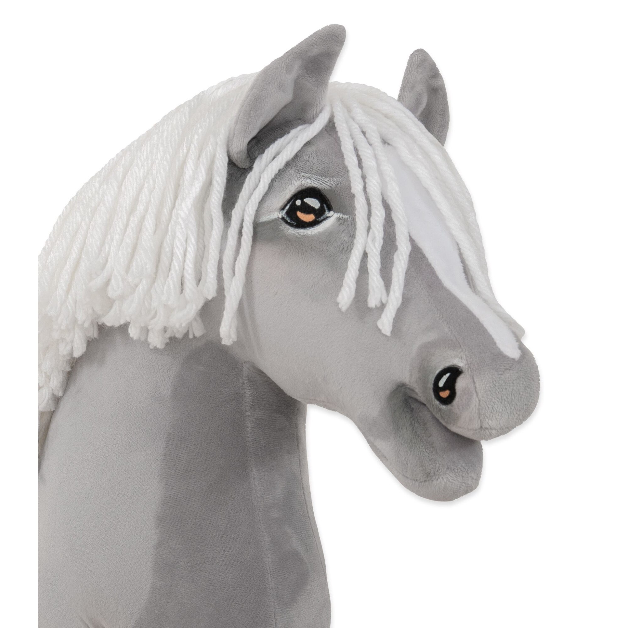 Cal interactiv, Super Hobby Horse, Plus/Lemn, 74 cm, Gri/Alb/Natur ...