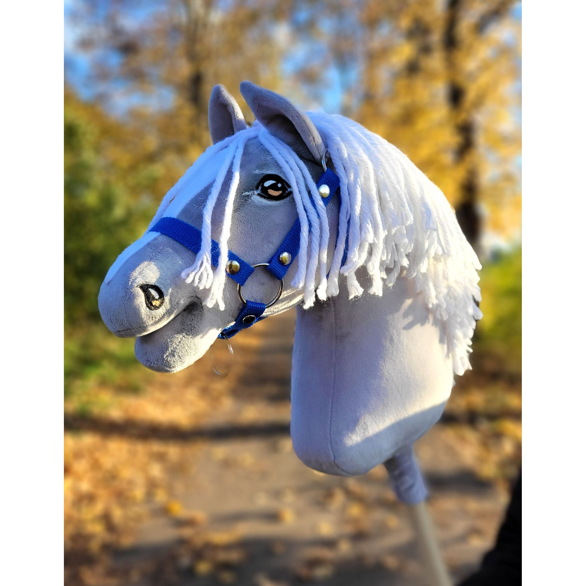 Cal interactiv, Super Hobby Horse, Plus/Lemn, 74 cm, Gri/Alb/Natur ...