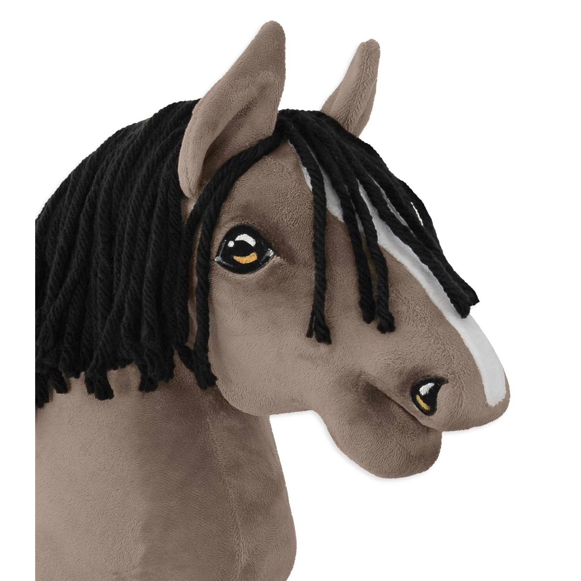 Cal de jucarie, Super Hobby Horse, Lemn/Plus, Negru/Maro/Natur - eMAG.ro