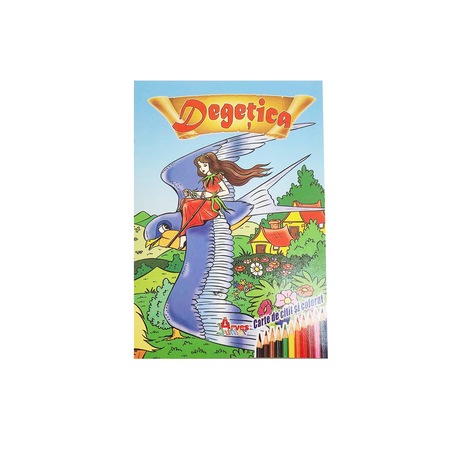 Carte de citit si colorat Degetica, 16 pagini, dim. 16.5 x 23.5 cm ...