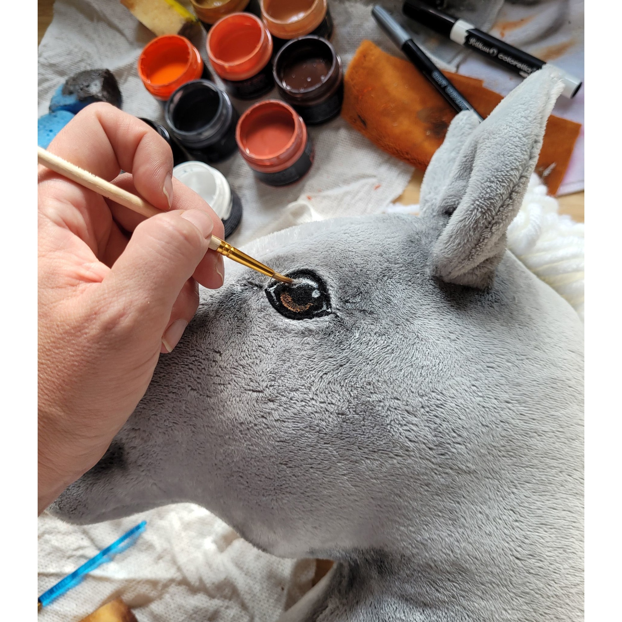 Cal interactiv, Super Hobby Horse, Plus/Lemn, 74 cm, Gri/Negru/Natur ...