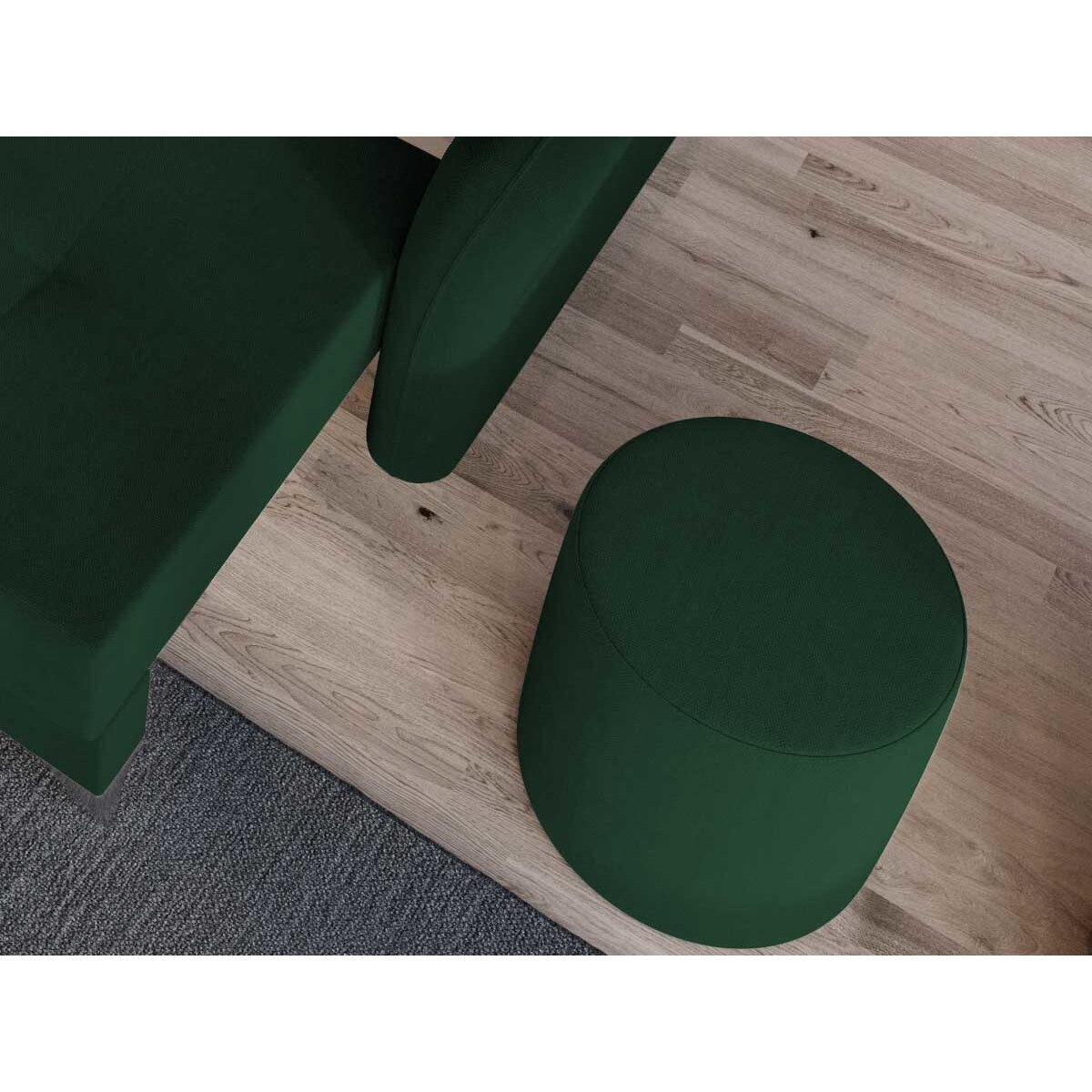 Taburet Smart, tapitat stofa, 40 x 40 x 40 cm, Verde - eMAG.ro