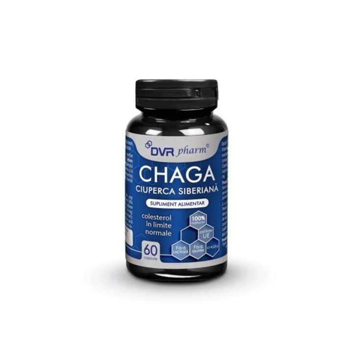 Chaga Ciuperca siberiana, 60 capsule, DVR Pharm - eMAG.ro
