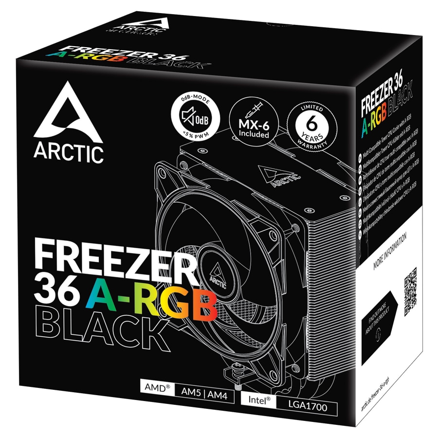 Охладител ARCTIC Freezer 36 A-RGB Черен - eMAG.bg