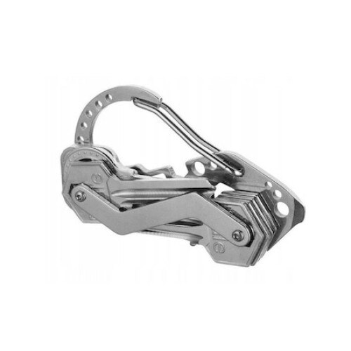 Breloc tip Carabina, cu sistem de sustinere pentru 10 chei, Nichelat ...