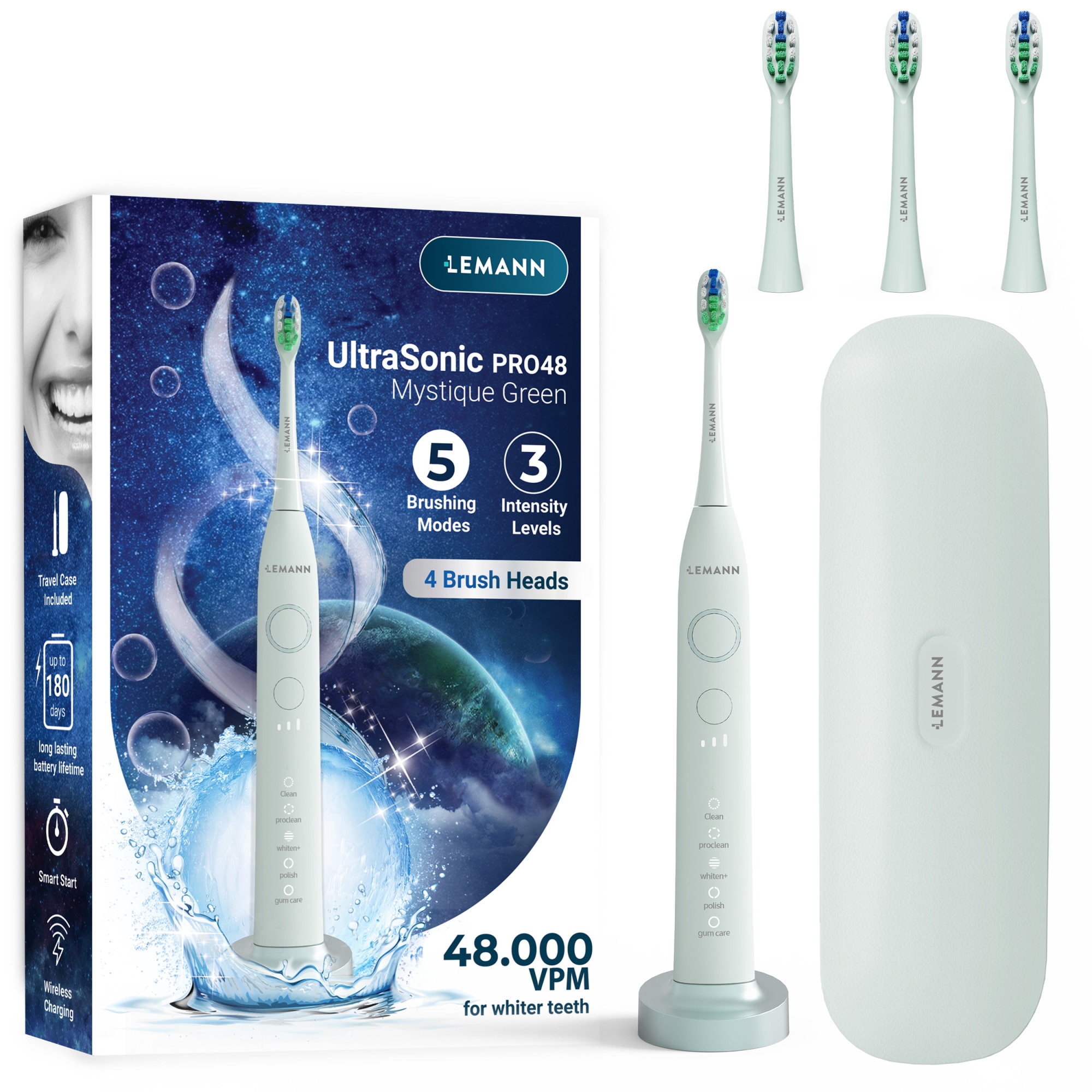 Periuta de dinti electrica Lemann UltraSonic Pro48 – Mystique Green ...