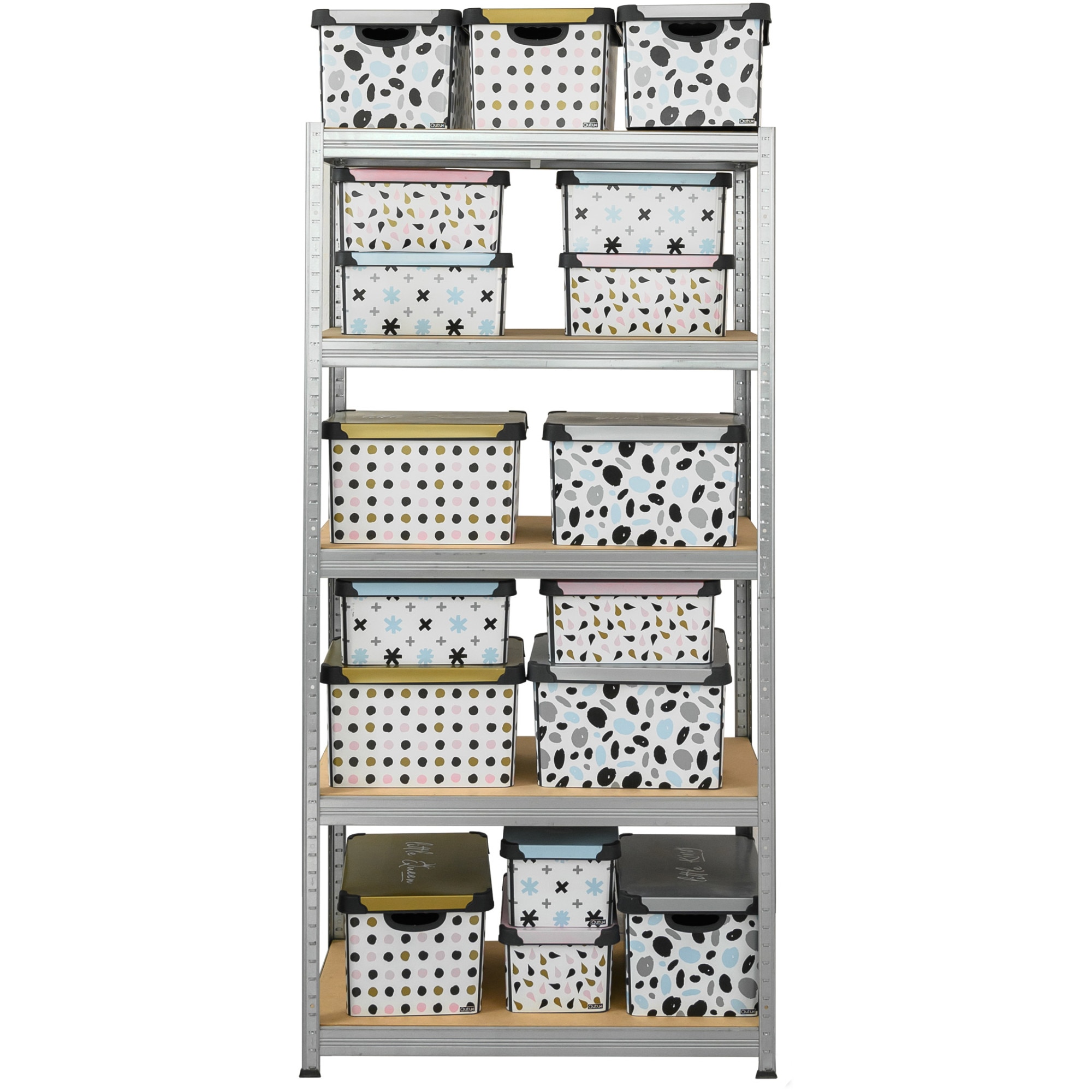 Raft metalic Smart Storage 180x90x40cm 5 polite MDF, 175 kg/polita ...