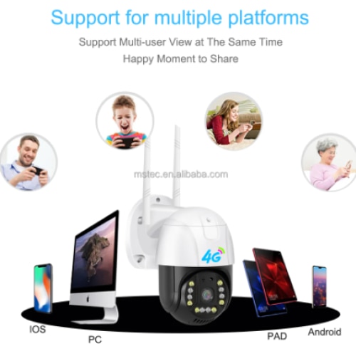 Camera de Supraveghere Exterior cu SIM 4G+Ethernet, Rotativa, Senzor de ...