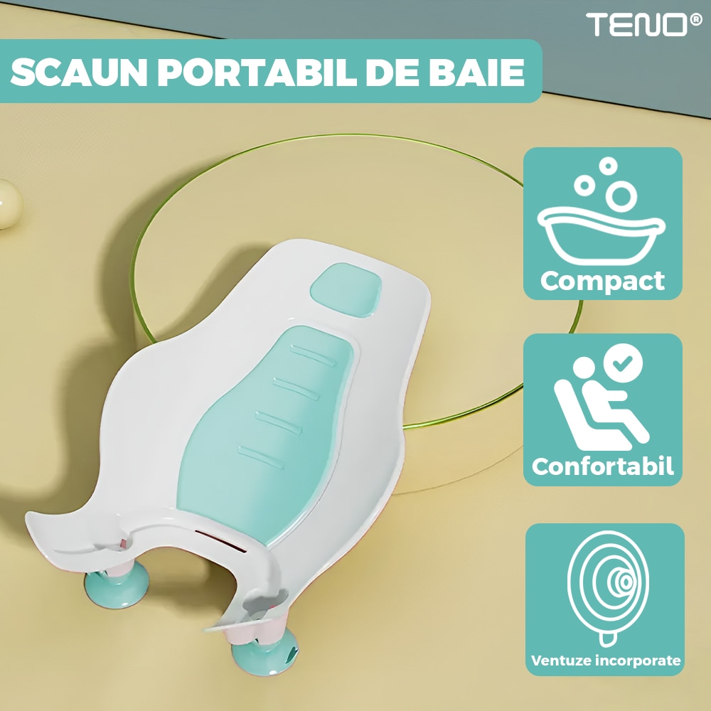 Scaun Portabil de Baie Teno®, nou-nascuti si bebelusi, cu suport ...