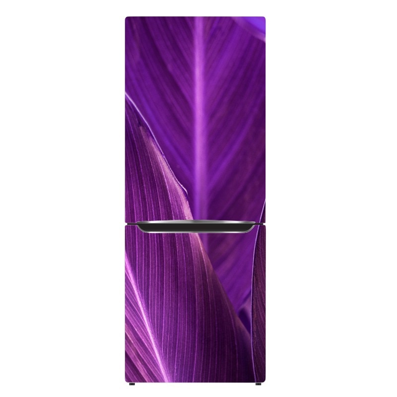 Autocolant pentru frigider, Priti Global, Frunze Violet, 60x200 cm ...