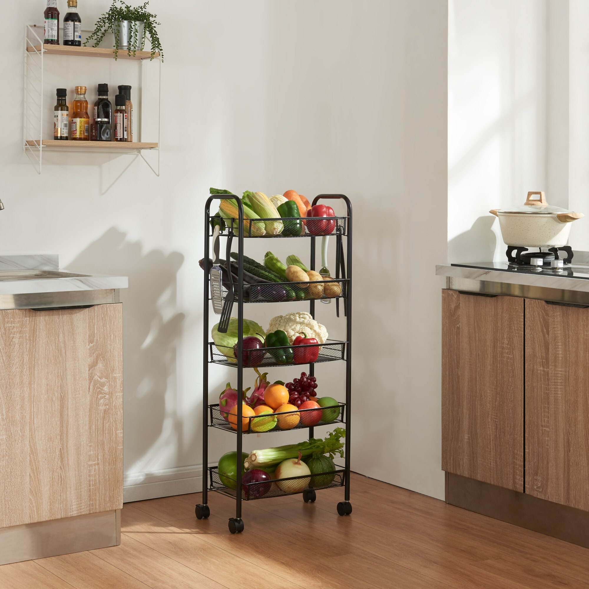 Carucior servire la masa, en.casa, PXBT-0017 Tromsø, 103 x 44 x 26 cm ...