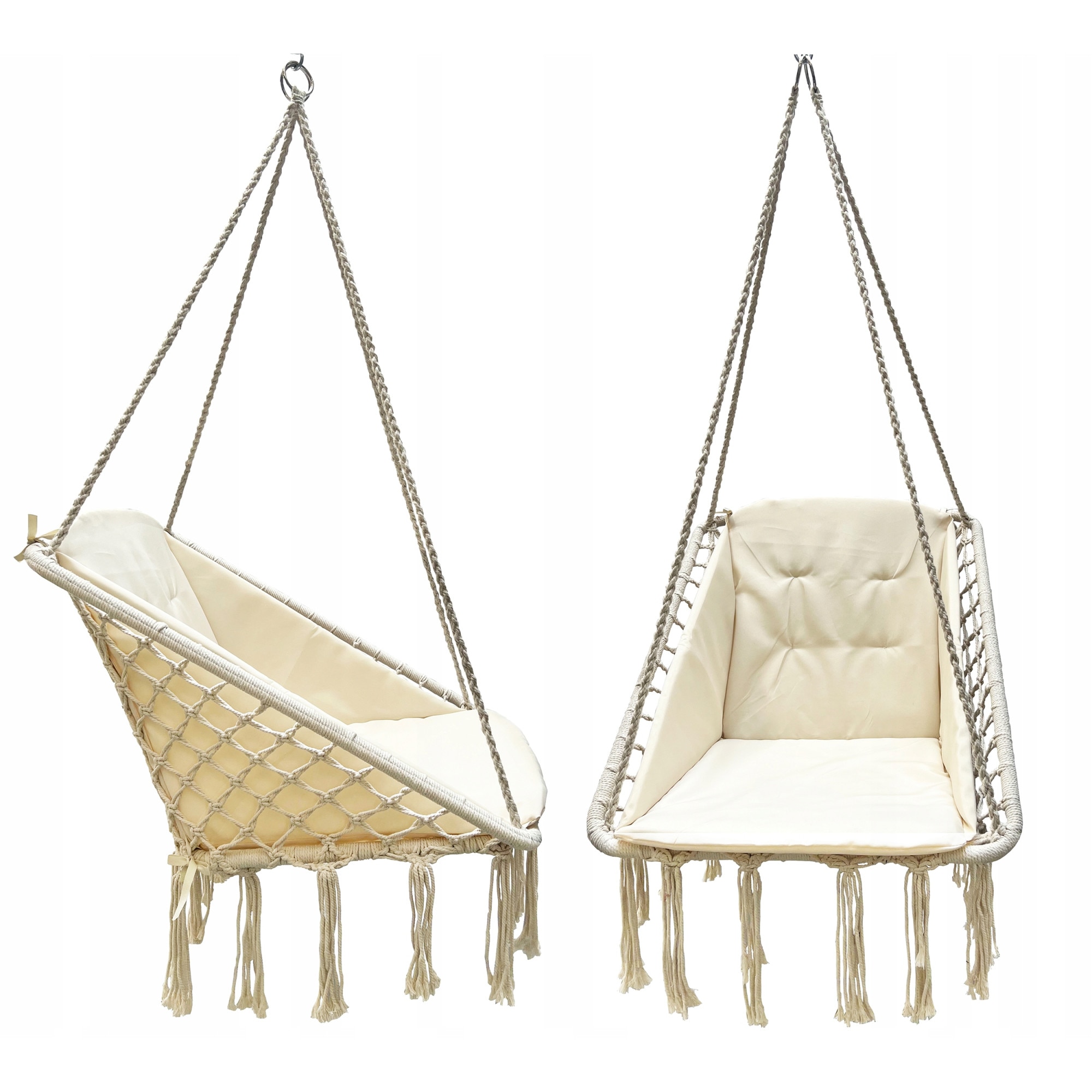 Scaun patrat tip leagan suspendat cu perna pentru casa sau gradina ...