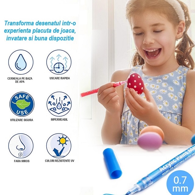 Set Alcatuit Din 48 Carioci Acrilice Pe Baza De Apa, Uscare Rapida, Non ...