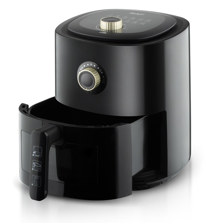 Friteuza RAF cu aer cald, fara ulei, capacitate 6L, 12 programe, 1500W ...