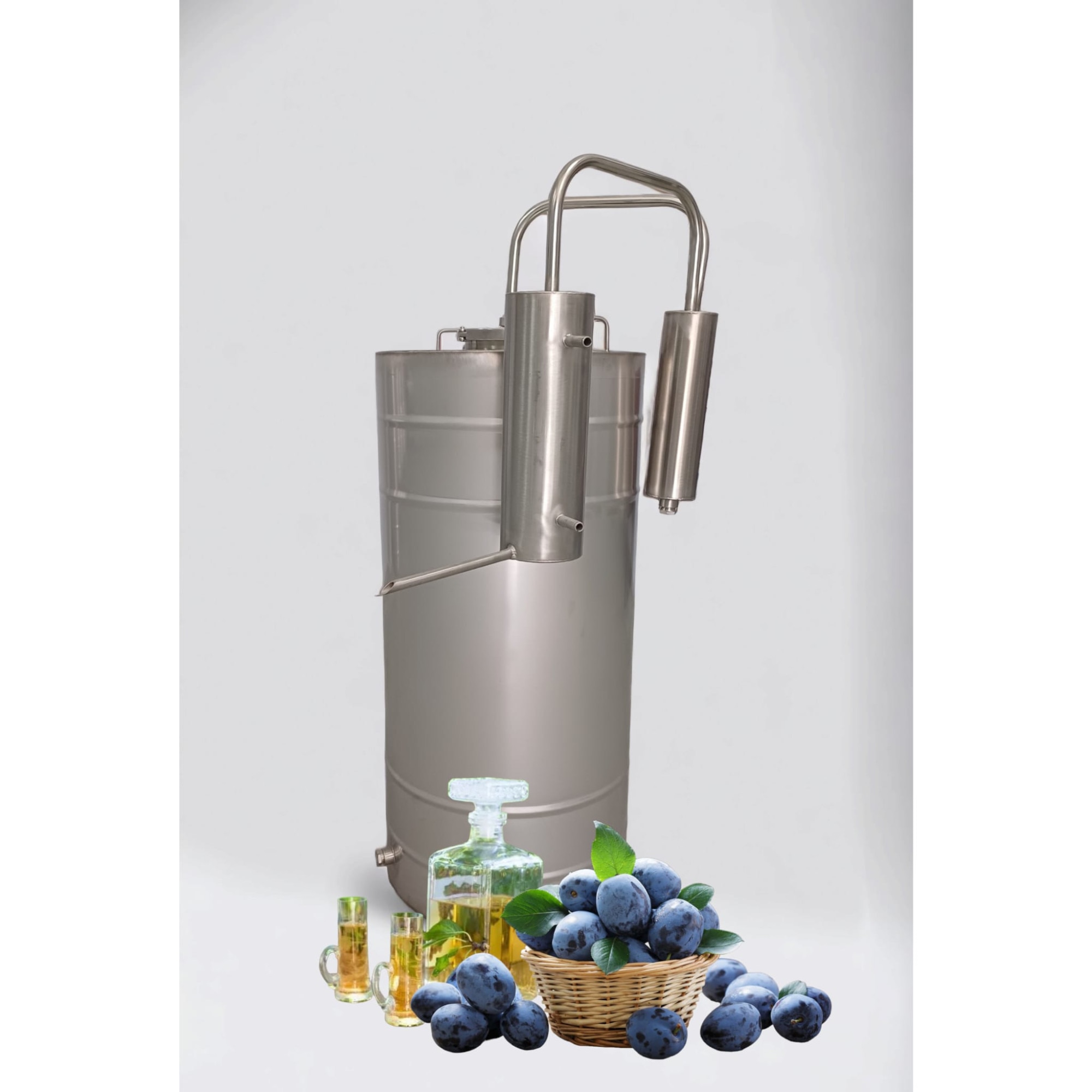Distilator inox 70 litri pentru palinca, tuica sau coniac din inox ...