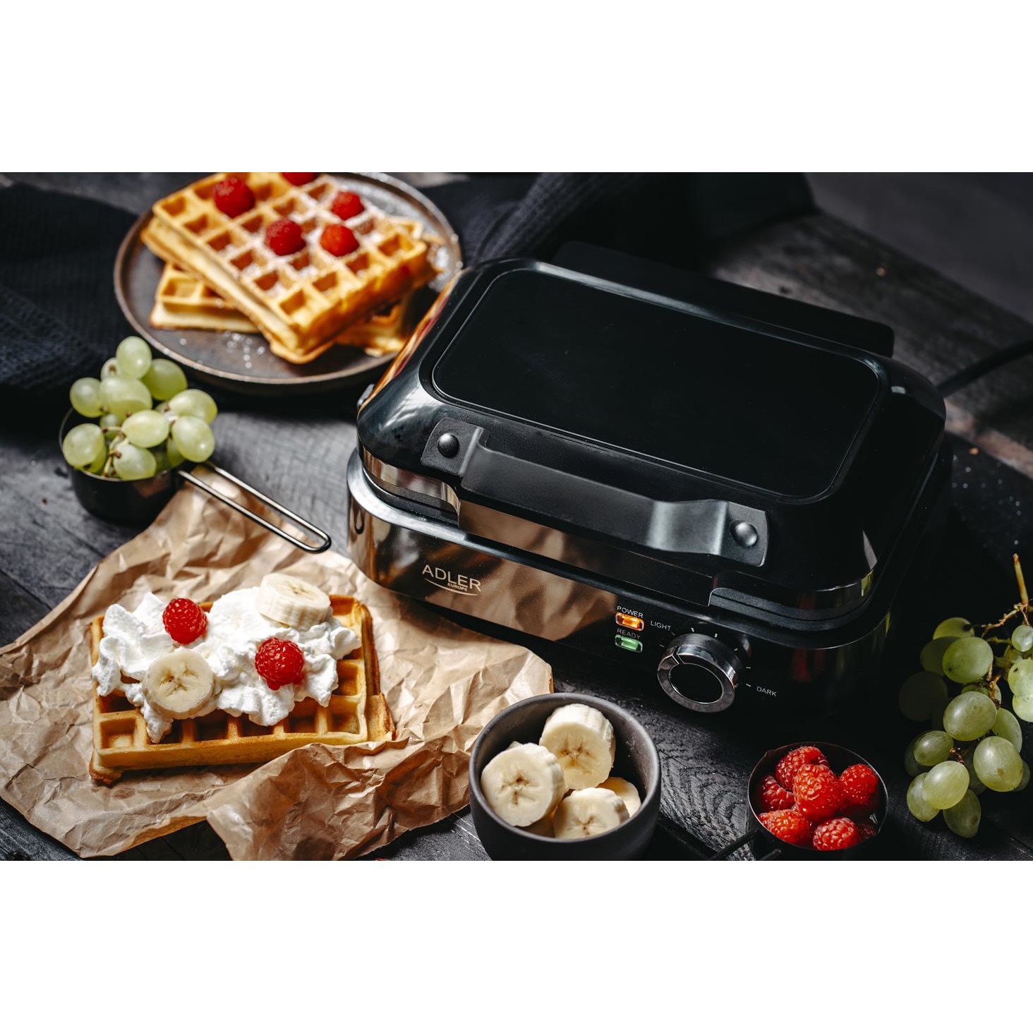 Aparat de facut vafe, Adler, AD3065, 2000W, pentru doua vafe de 9x13 cm ...